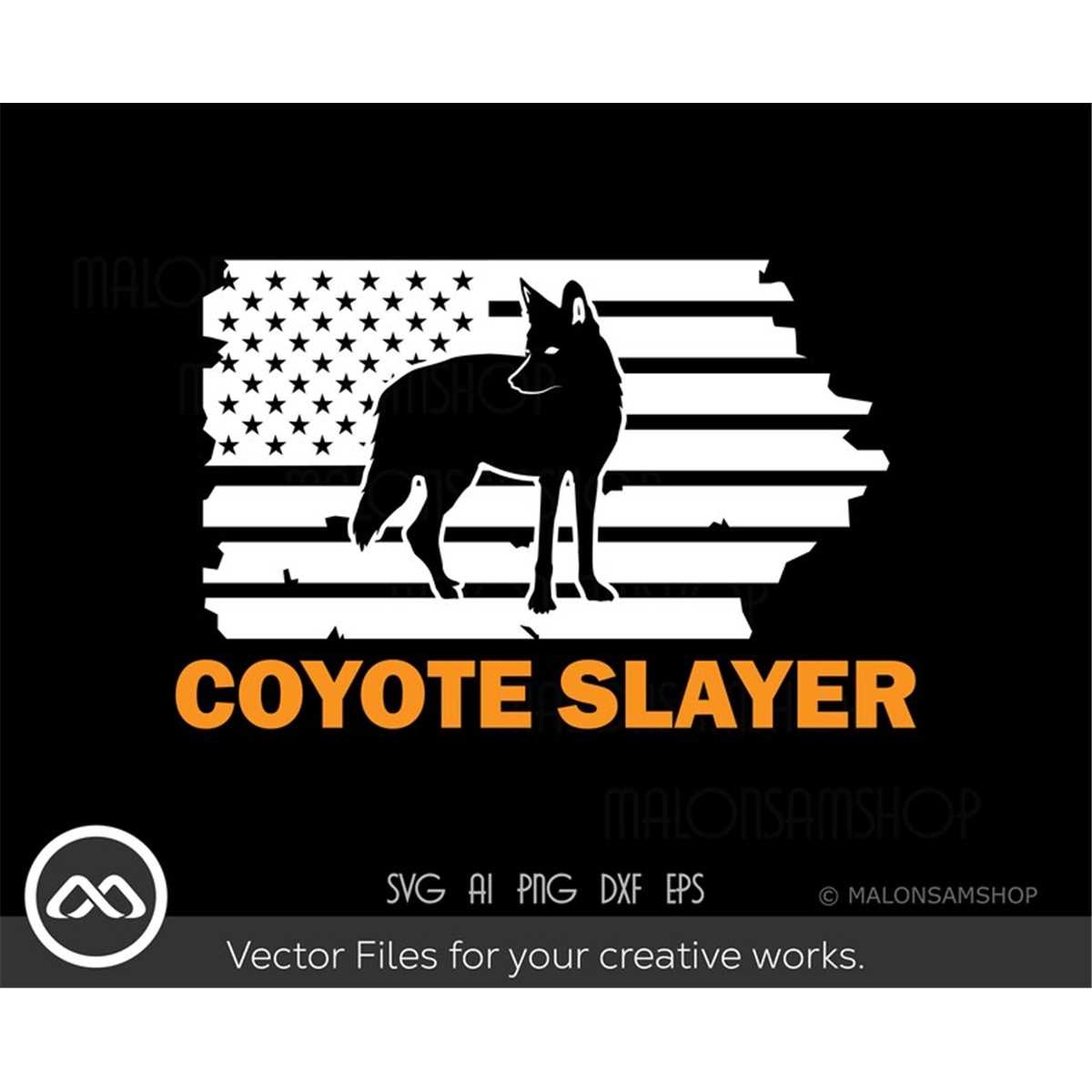 Coyote Hunting SVG Coyote slayer flag - hunting clipart, hun | Inspire ...