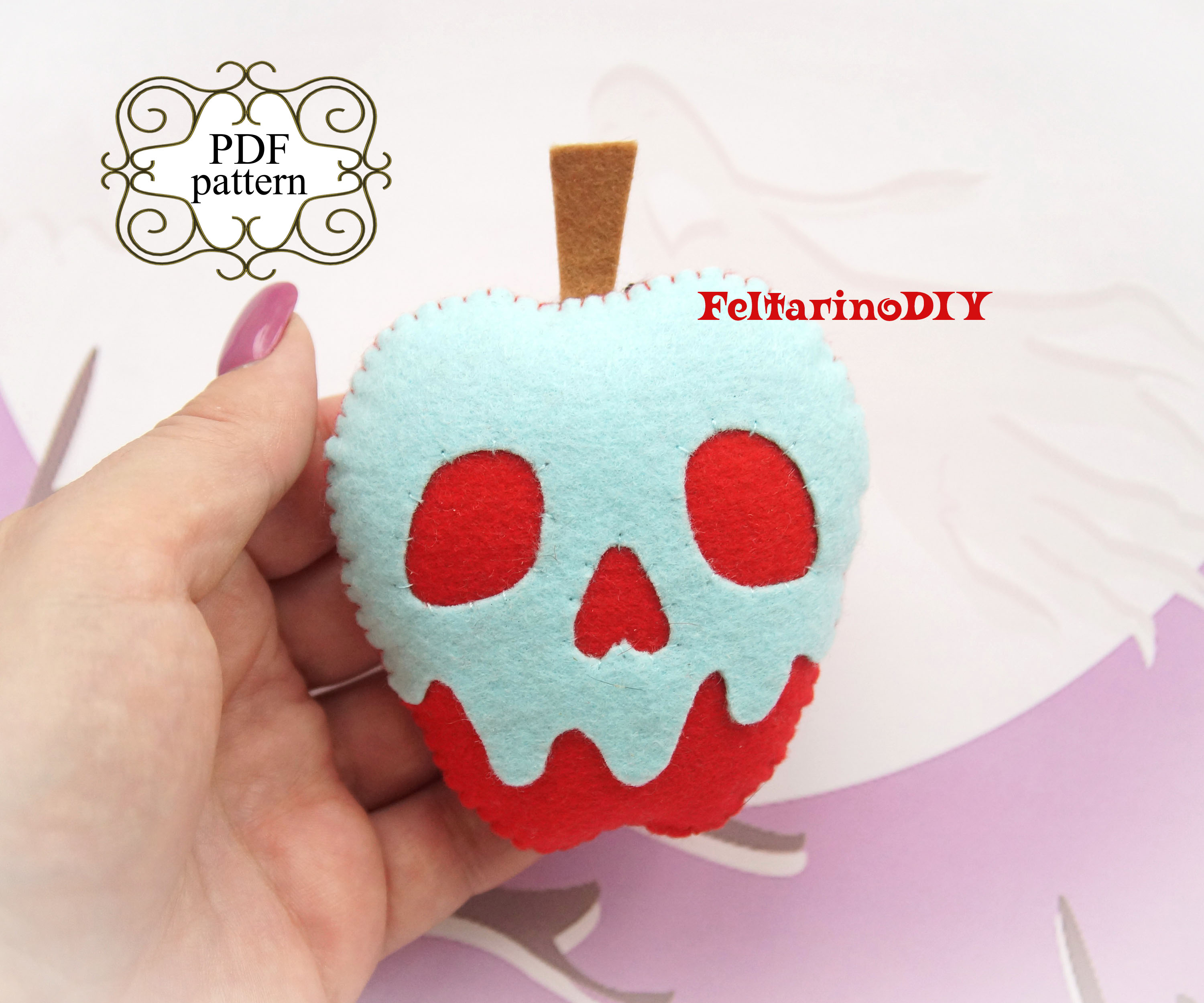 Felt poison apple pattern, Felt Halloween patterns, Hallowee | Inspire ...