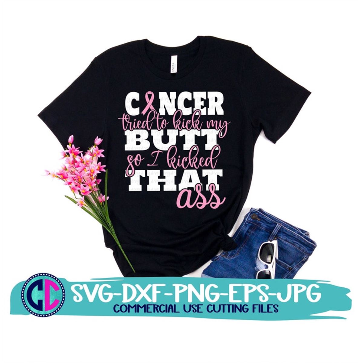 kick cancers ass svg - Inspire Uplift