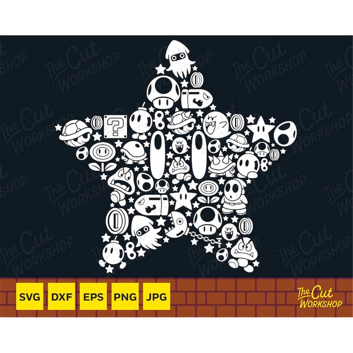 Super Star Mosaic Style Mario Kart Invincible Power Up Star - Inspire ...
