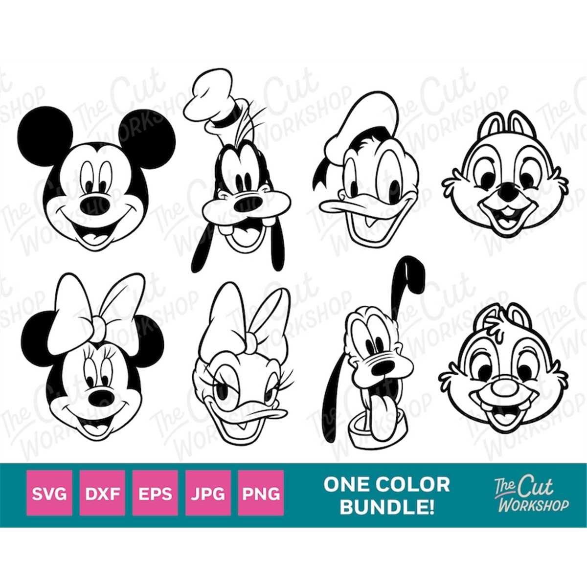 Mickey and Friends Minnie Daisy Donald Goofy Pluto Chip Dale - Inspire ...
