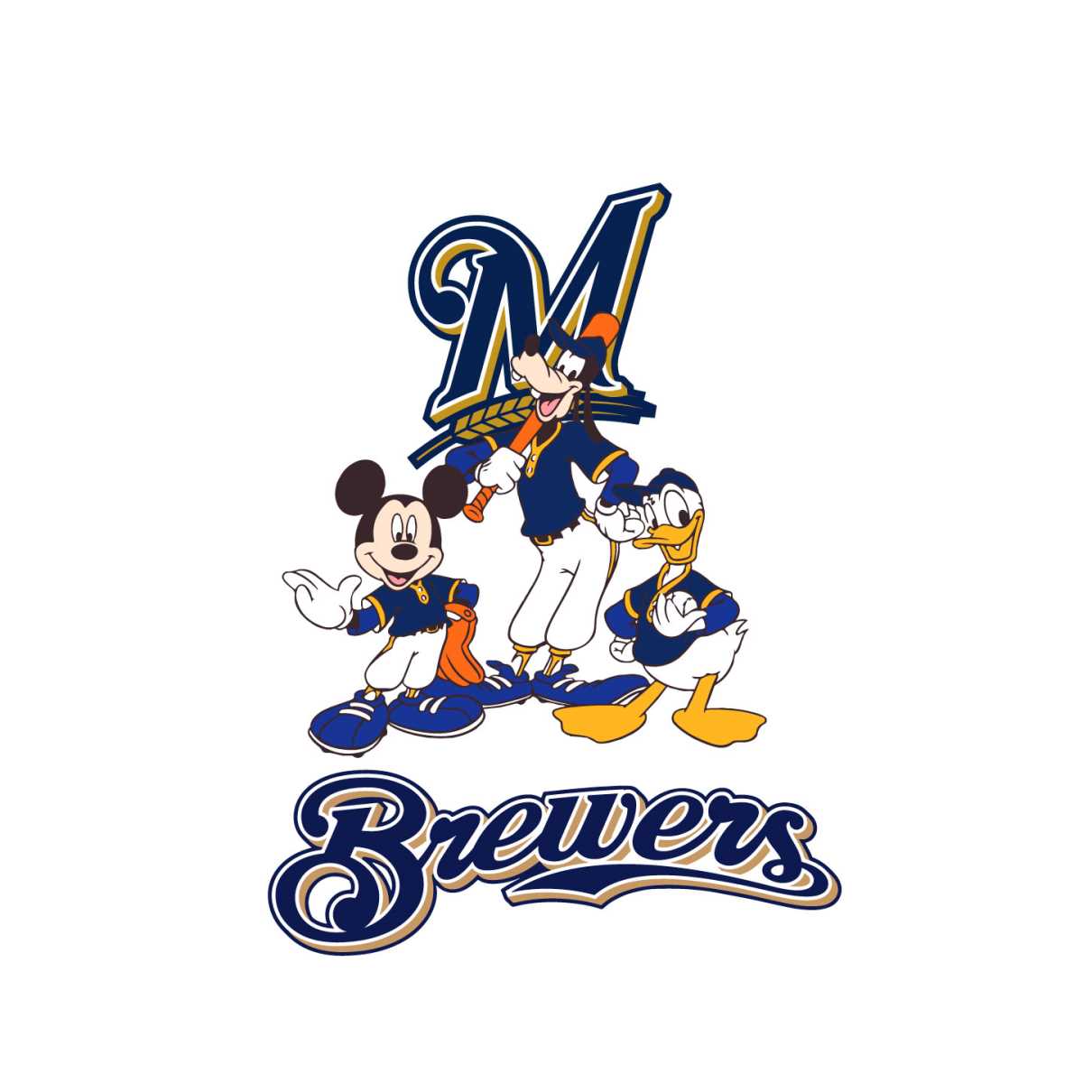 Milwaukee Brewers Shirt Svg Mickey And Friend Brewers Vector | Inspire ...