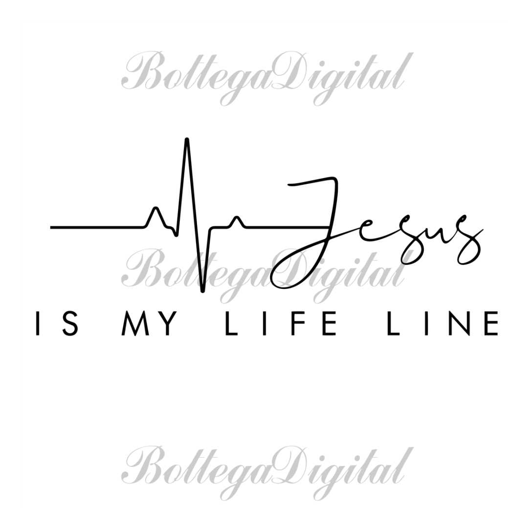 Jesus Is My Life Line Svg, Trending Svg, Christian Heartbeat - Inspire ...