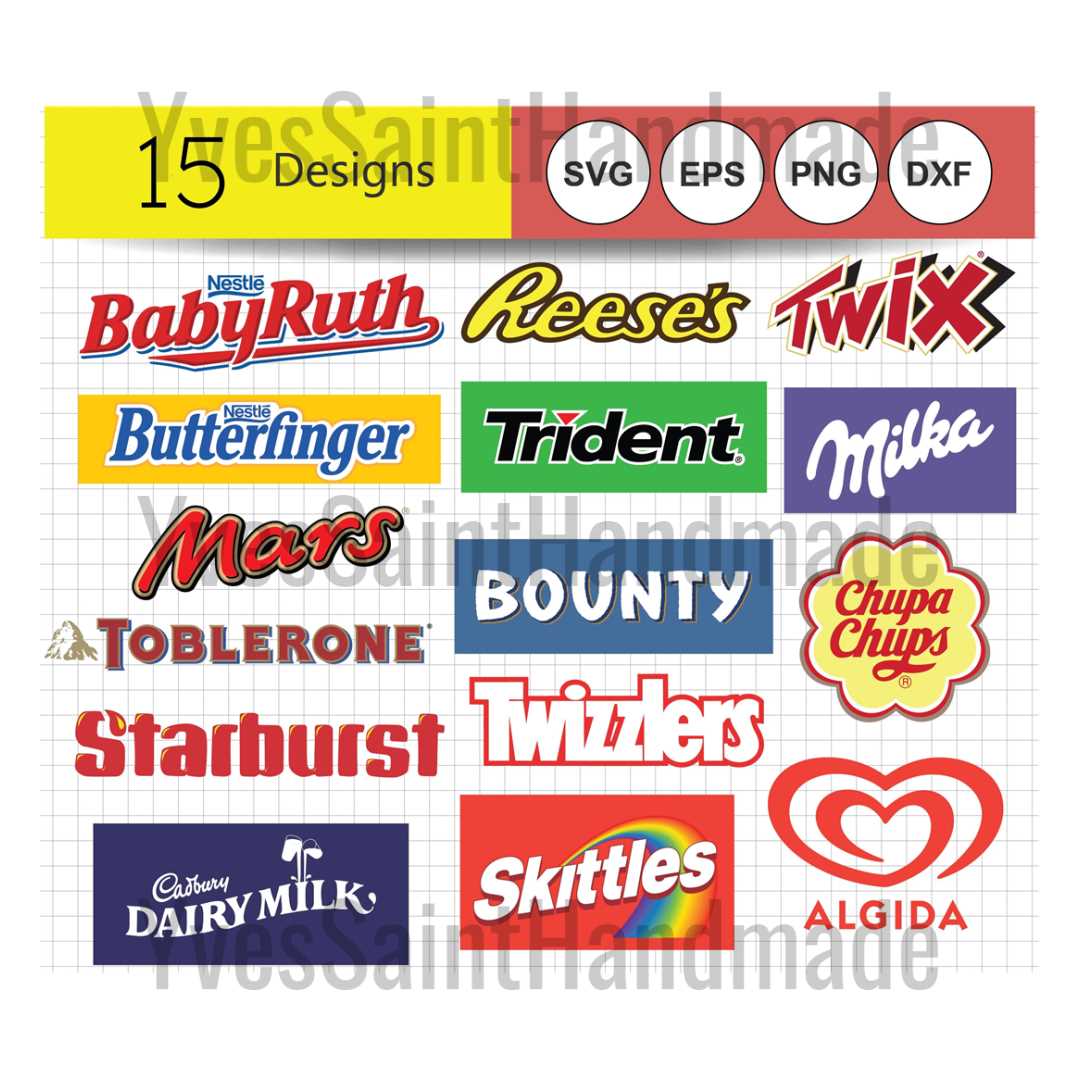 Candy Brands Svg, Candy Clipart, Printable Vinyl, Sticker Cu - Inspire ...
