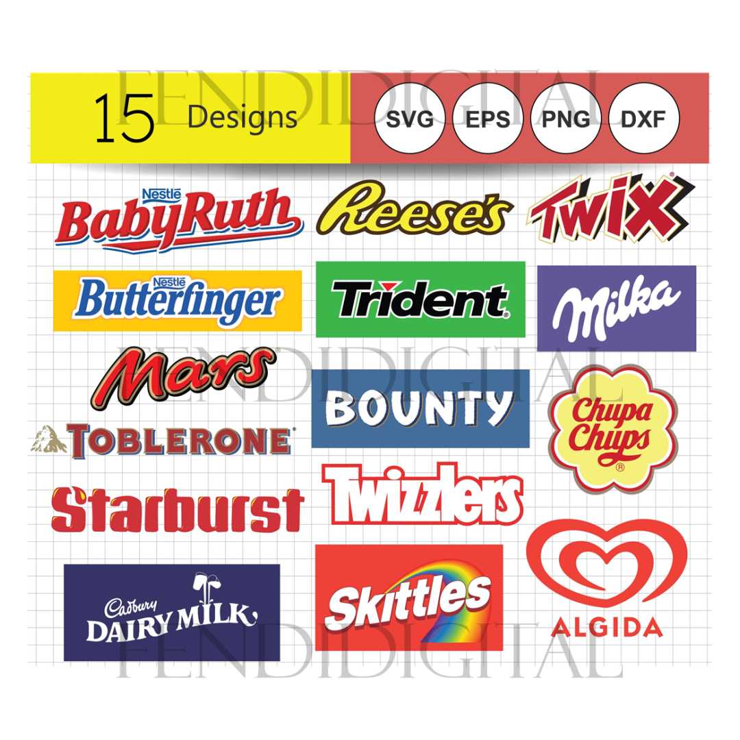 Candy Brands Svg, Candy Clipart, Printable Vinyl, Sticker Cu - Inspire ...