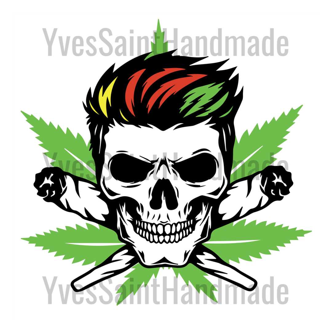 Weed Skull SVG, Skull SVG, Weed SVG, Halloween SVG | Inspire Uplift