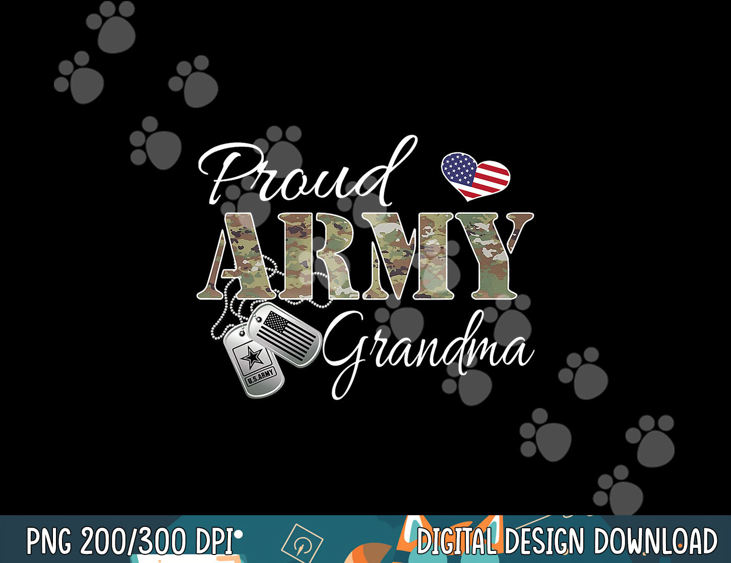 Proud Army Grandma Shirt Military Pride png, sublimation co | Inspire ...