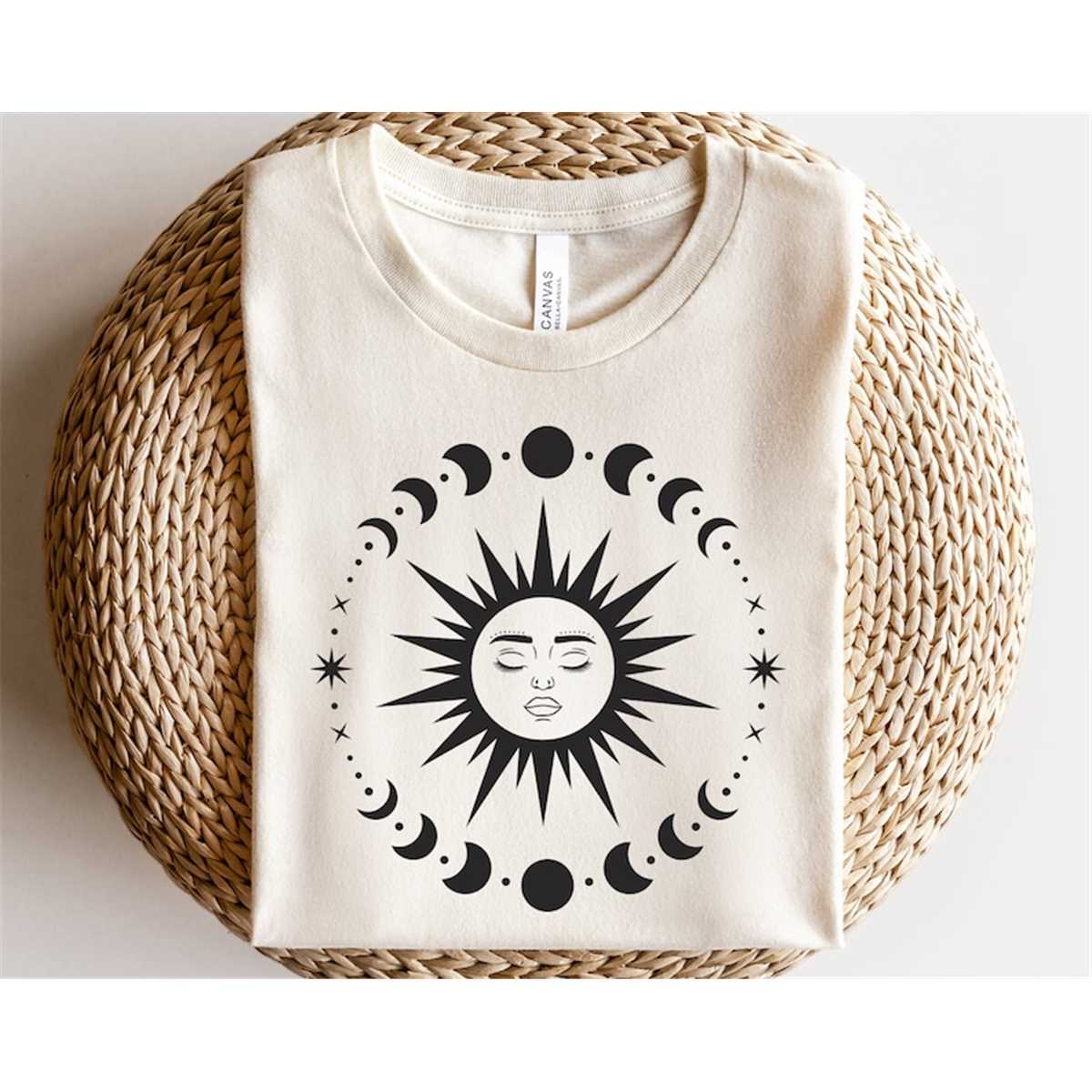Celestial sun and moon svg, Moon phases svg, Vintage sun svg - Inspire ...