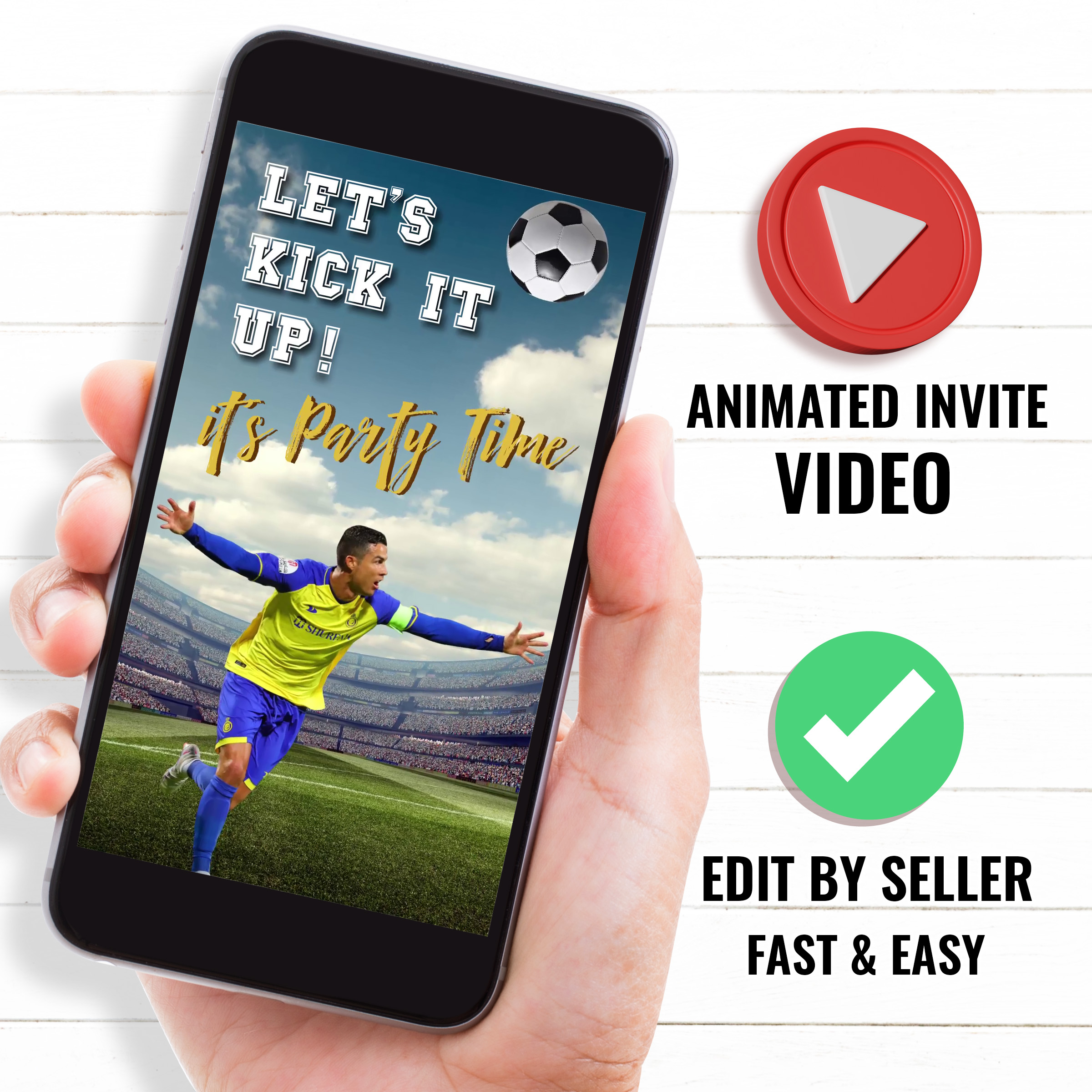 Cristiano Ronaldo Birthday Party Video Invitation, Football | Inspire ...