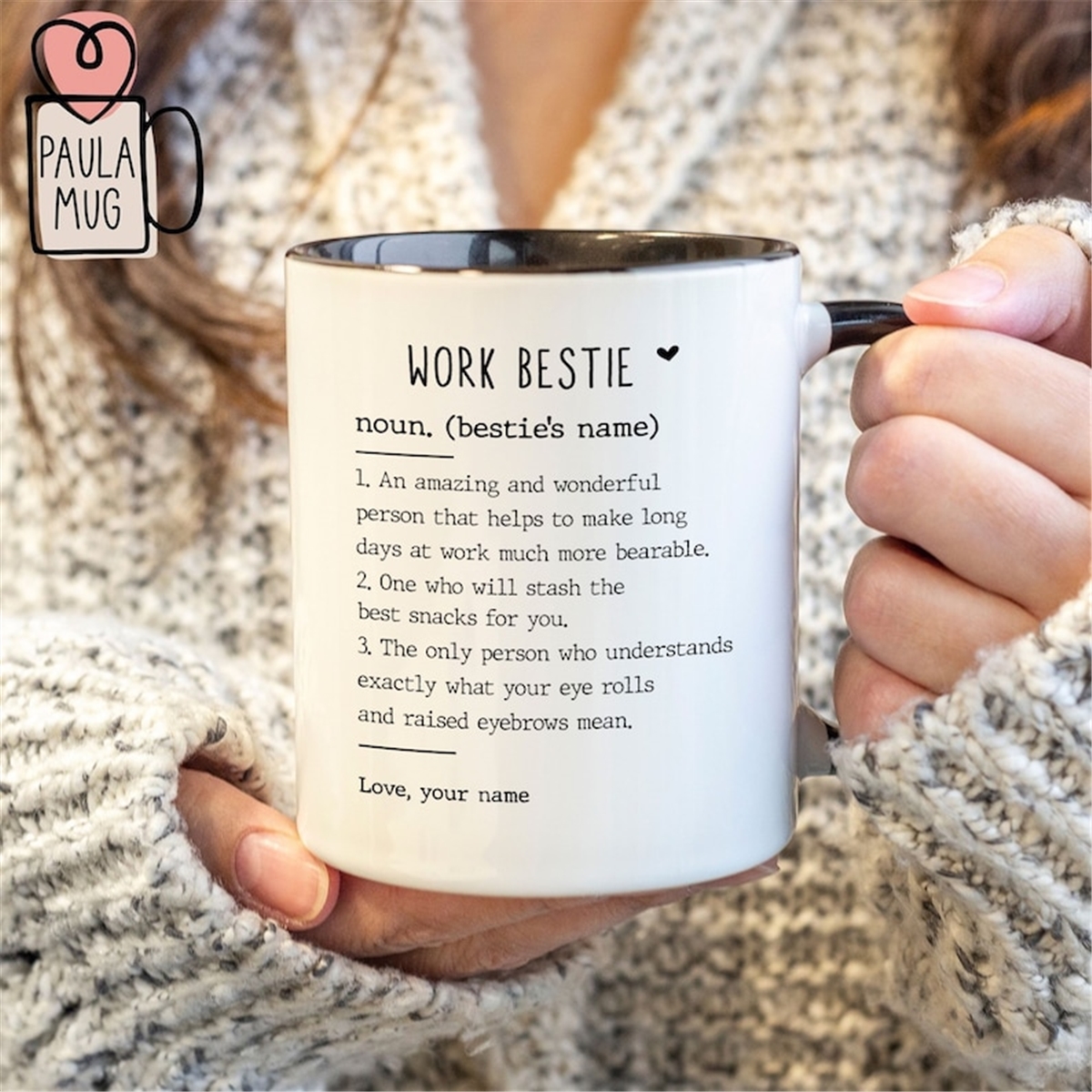 Personalized Best Friend Mug, Work Bestie Definition Mug, Be | Inspire ...