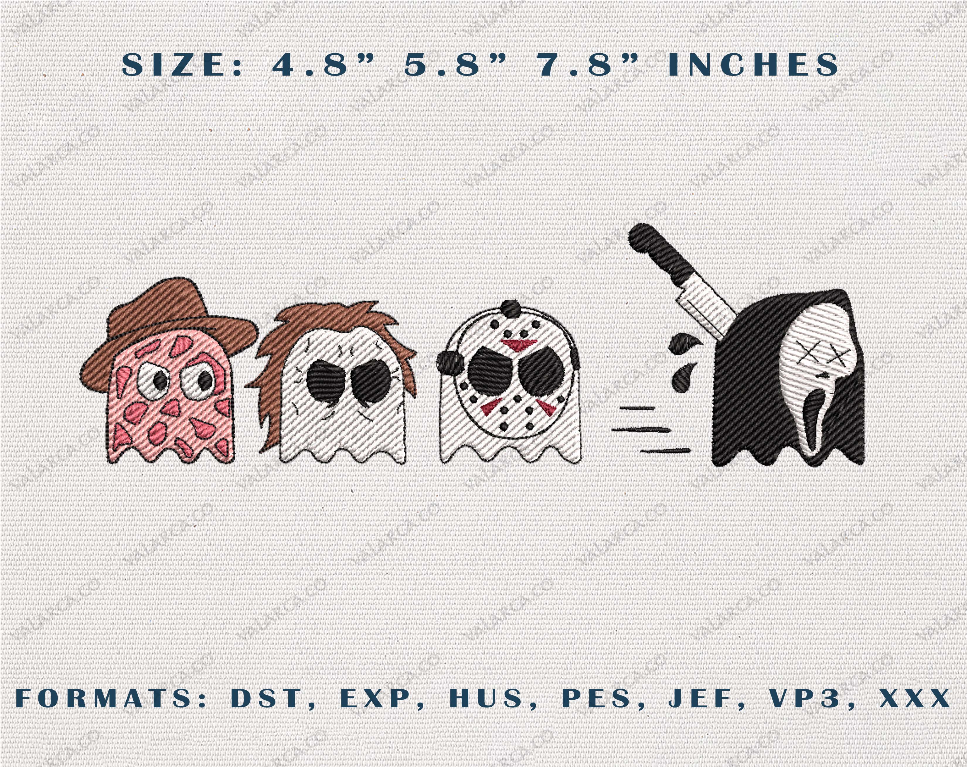 Creepy Cartoon Embroidery Design, Horror Movie Characters Em - Inspire ...