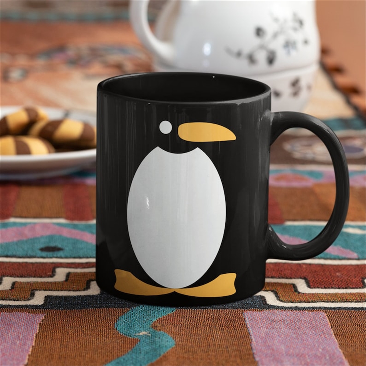 Penguin cartoon mug, Cute Antarctica snow emperor bird natur | Inspire ...