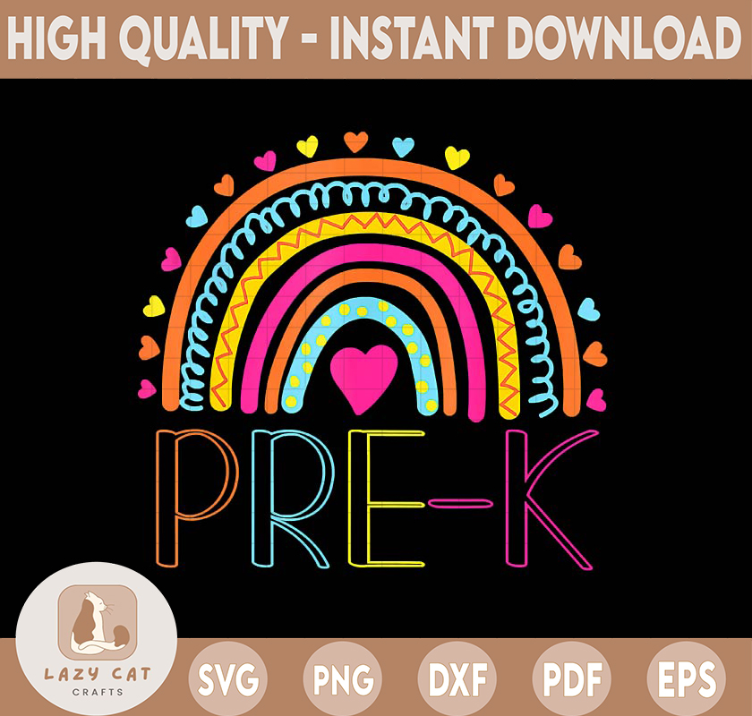 Pre K Boho Rainbow PNG, Back To School PNG , First Day Of Sc - Inspire ...