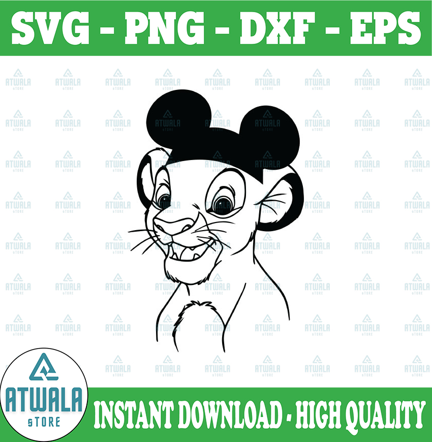 Simba with Mickey ears svg, Lion King svg, Lion King cut fil | Inspire ...