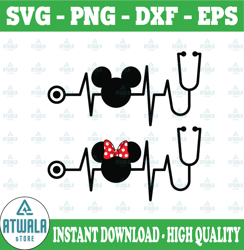 Mickey and Minnie Mouse Heartbeat sign, nurses stethoscope/ | Inspire ...