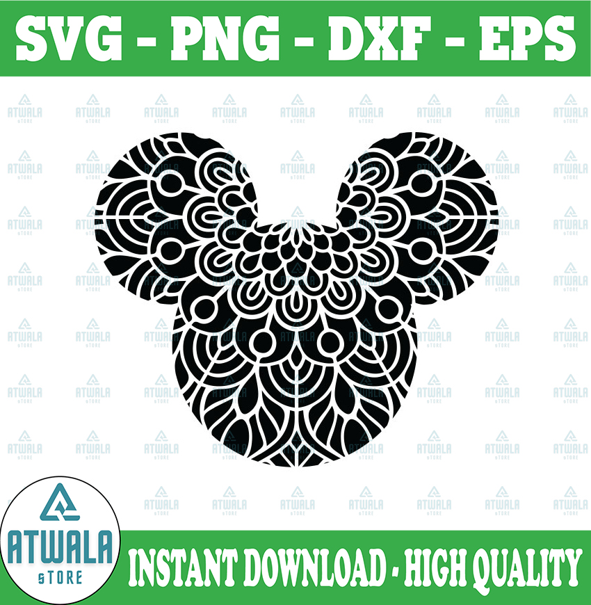 Mickey Head Svg, Mickey Mandala Svg, Mickey Head Cut Files, | Inspire ...