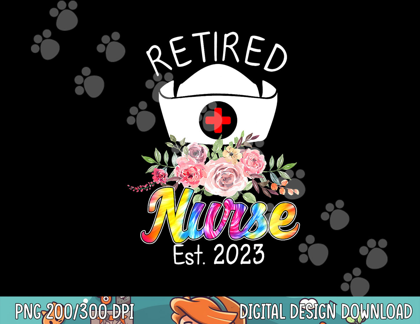retirement s nurse 2023 nursing retired nurse tie dye copy | Inspire Uplift