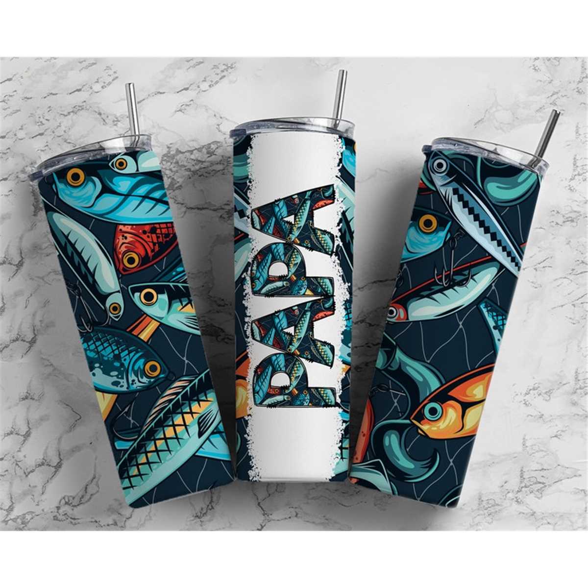 Fishing Lure Papa Sublimation Tumbler Designs Fathers Day - | Inspire ...