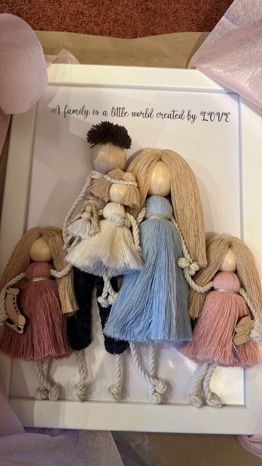 Macrame Doll, Macrame portrait, Macrame family portrait, Mac - Inspire ...