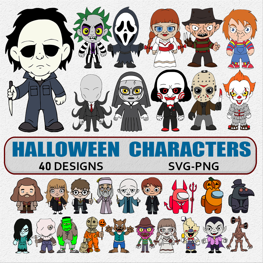 Halloween Characters Svg Png Designs Horror Movies Character | Inspire ...