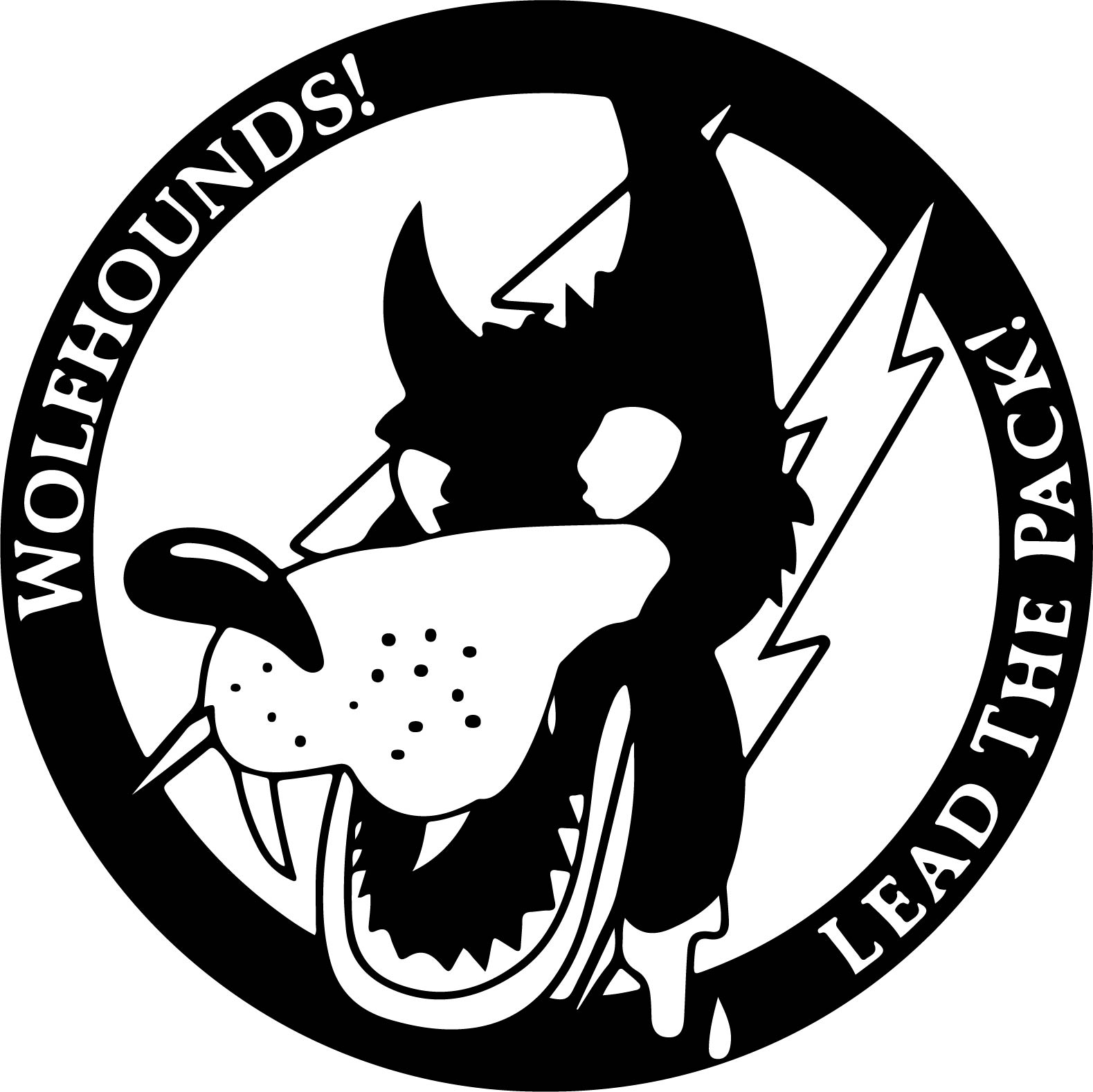 Red Wolfhound Patch vector file Black white vector outline o - Inspire ...