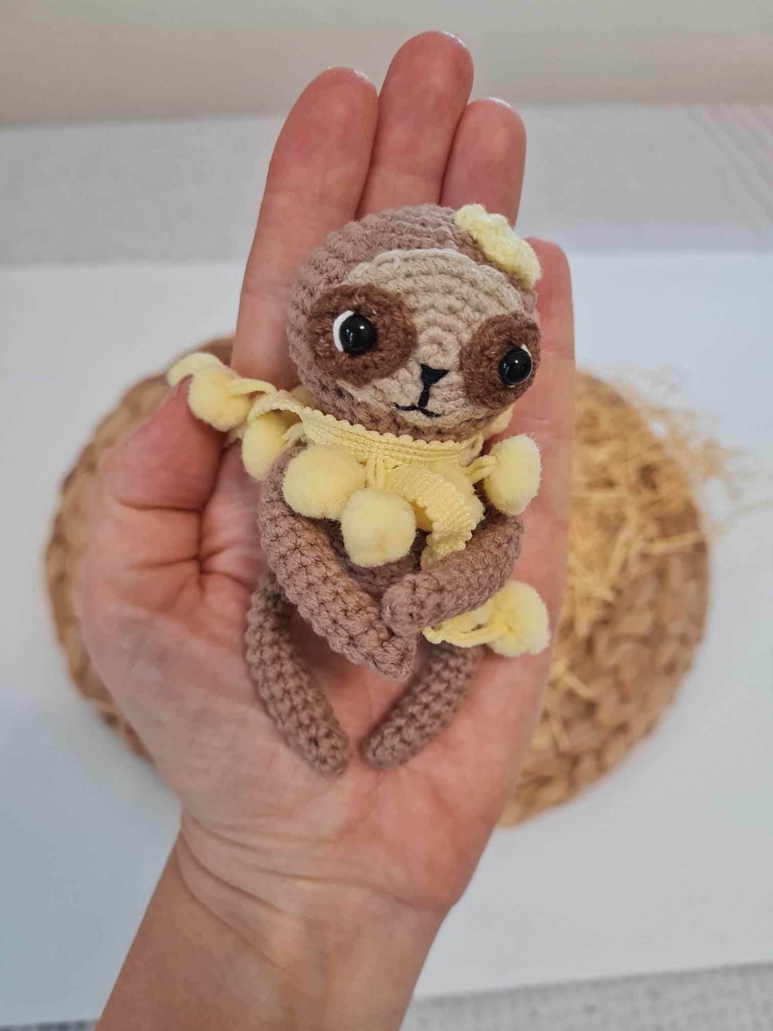 Crochet sloth, Sloth miniature, Sloth toy, Sloth doll mini | Inspire Uplift