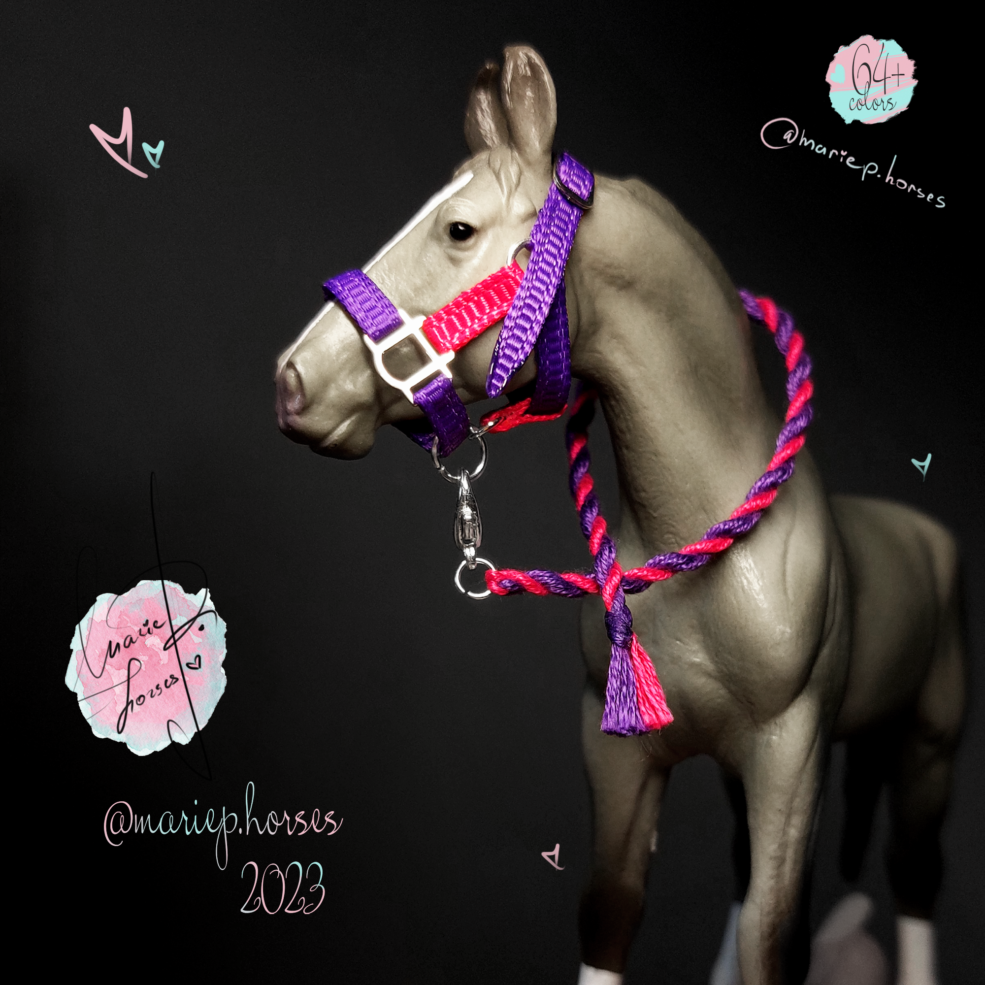 Schleich horse tack custom toy accessories halter lead rope | Inspire ...