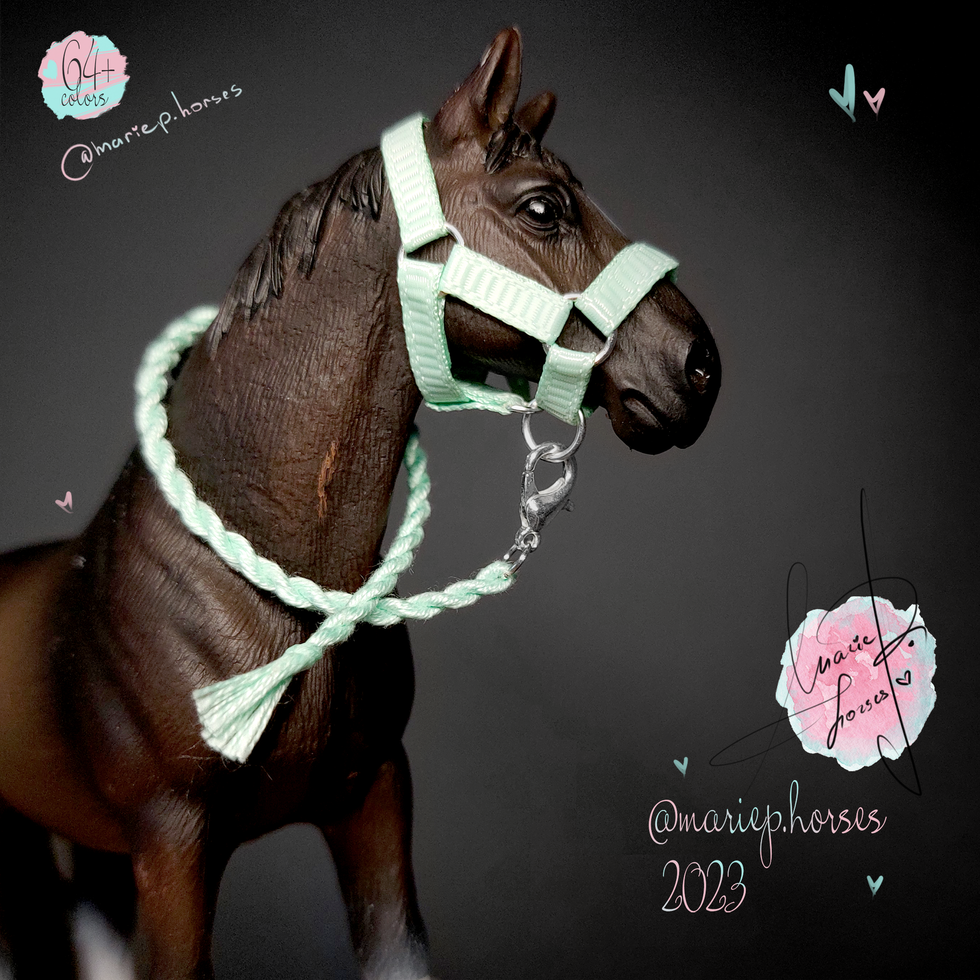 Schleich horse tack custom toy accessories halter lead rope | Inspire ...