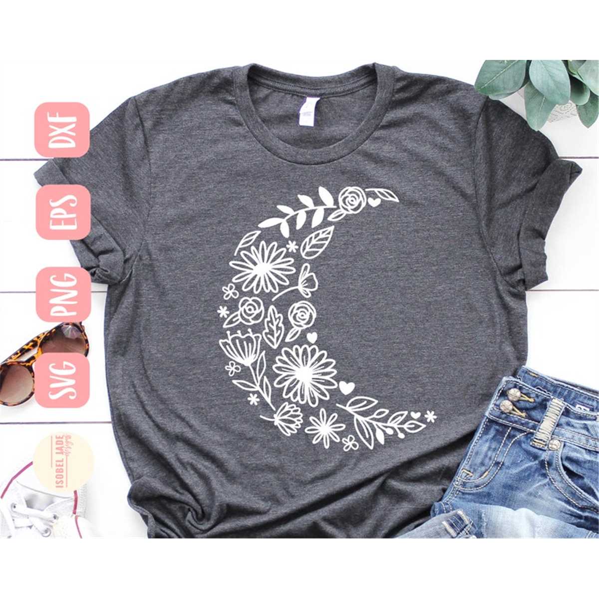 Flower moon svg, Flower svg, Floral svg, Moon svg, Wildflowe - Inspire ...