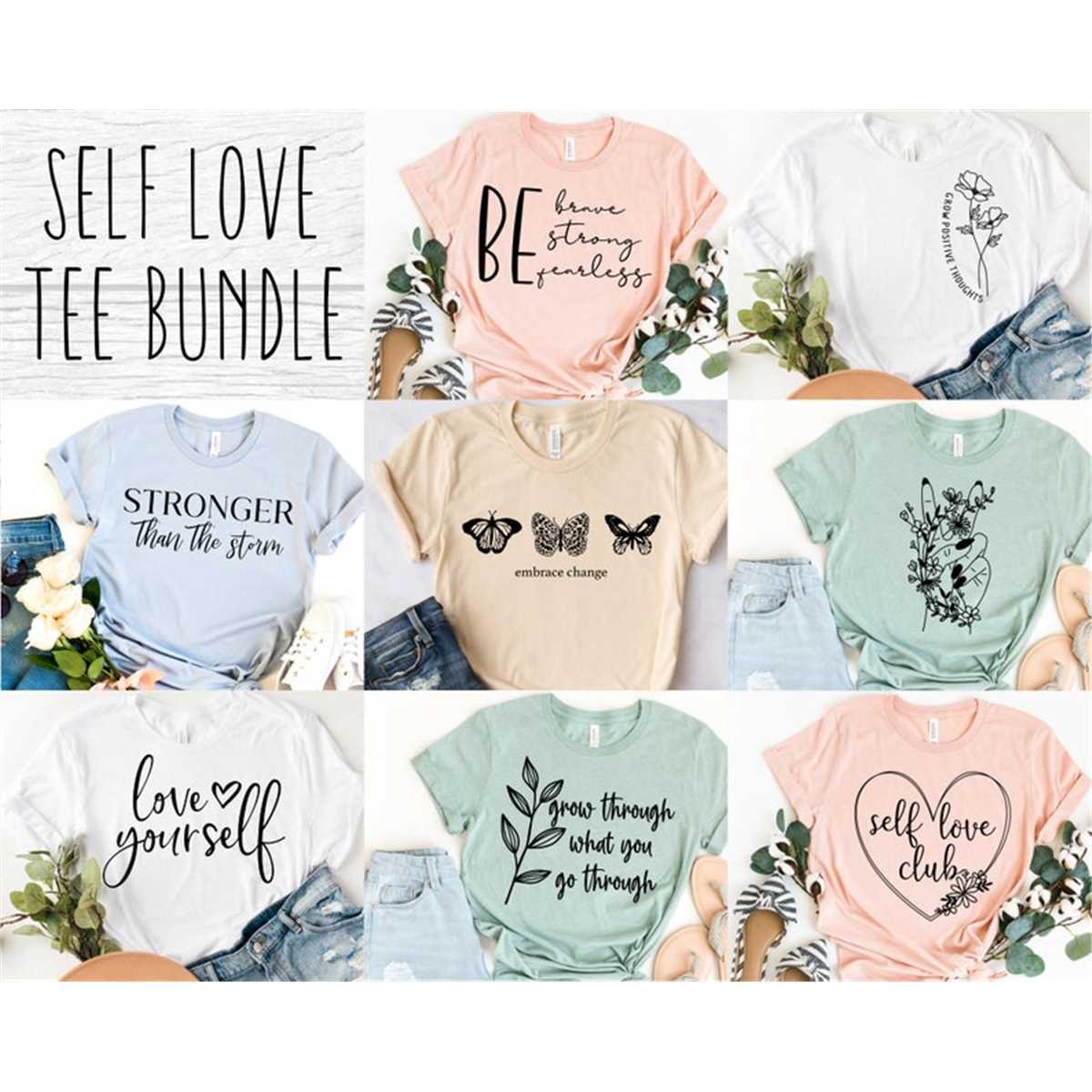 Self love SVG Bundle - Personal growth tee bundle - Confiden - Inspire ...