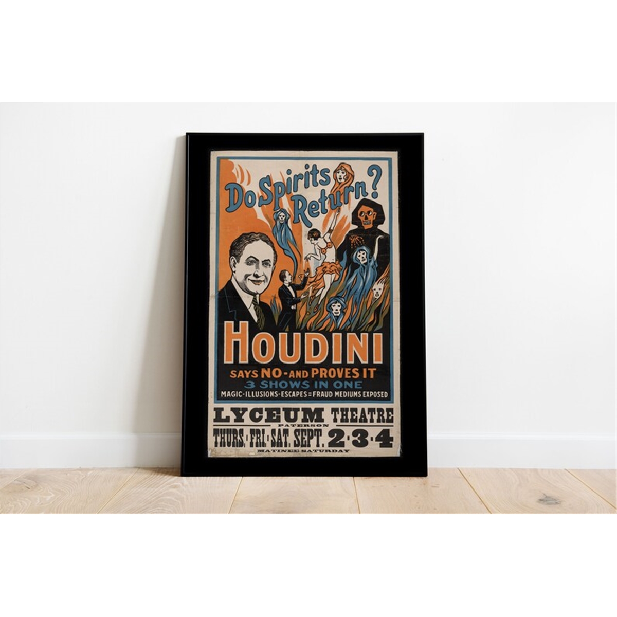 Houdini Poster, Magician Poster, Vintage Poster, Retro Poste | Inspire ...