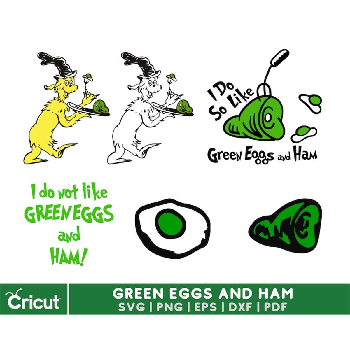Green Eggs and Ham Svg Bundle, Dr Seuss Svg, Cat In The Hat - Inspire ...