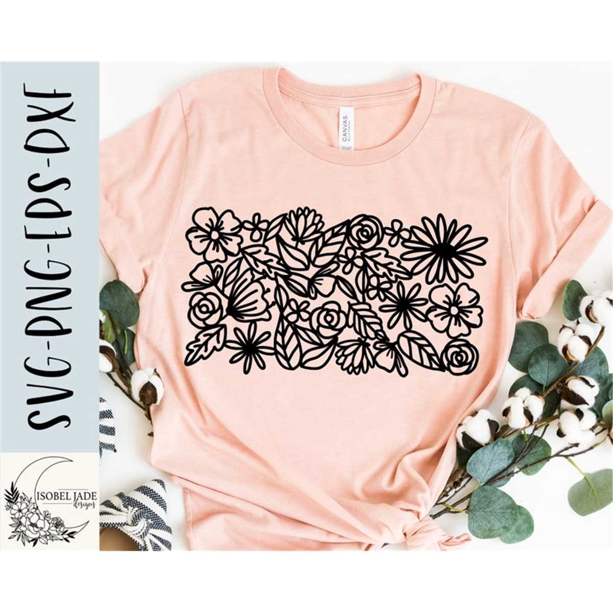 Flower background SVG design - Rectangle SVG for Cricut - Fl - Inspire ...