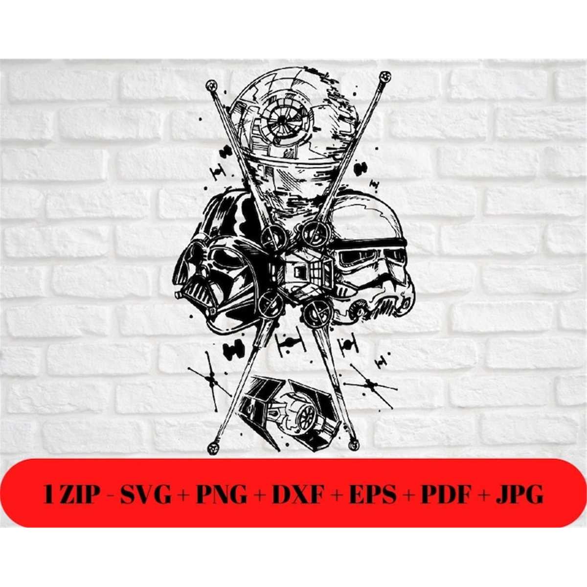Unique Star Wars Drawing SVG PNG JPG | Dark Side dxf eps pdf | Inspire ...