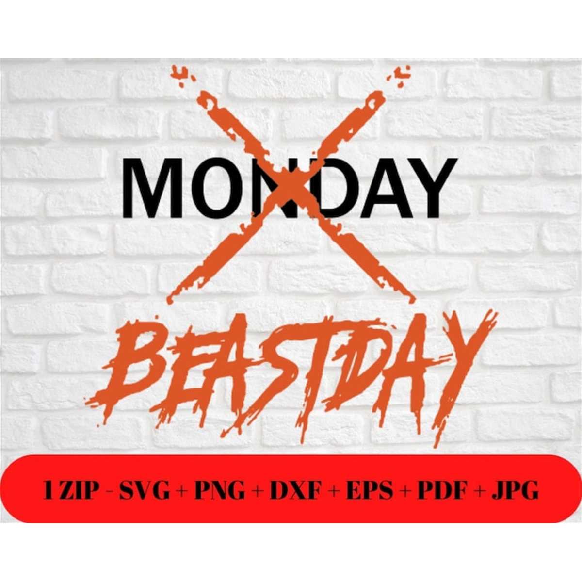 Motivational Funny Monday Beast Day Quote SVG PNG JPG dxf ep | Inspire ...