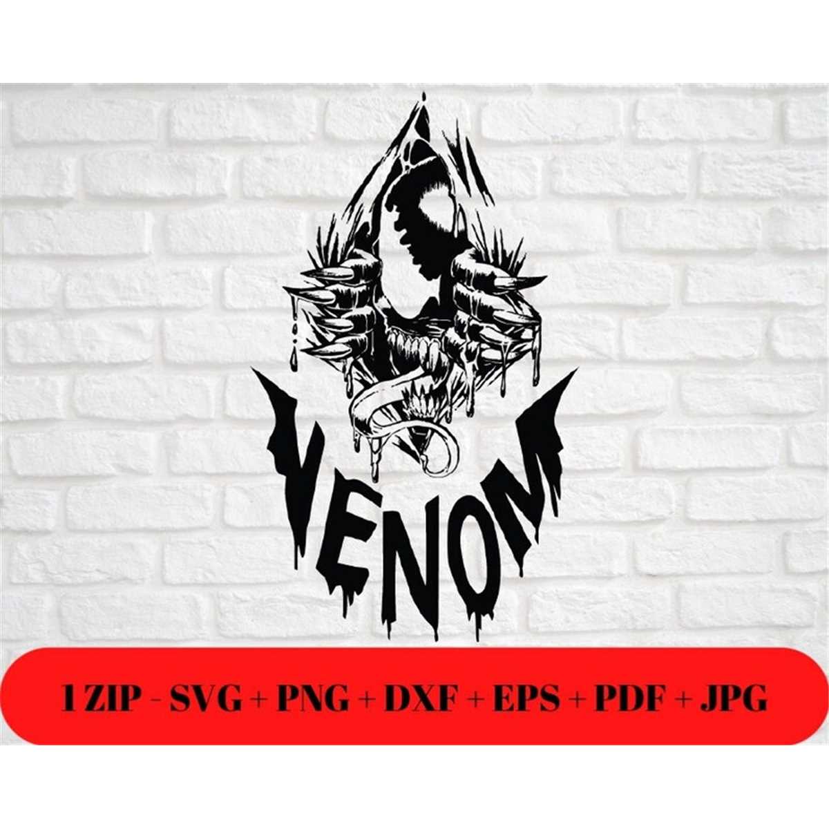Scary Venom SVG PNG JPG dxf eps pdf | Creepy 3D Silhouette C | Inspire ...