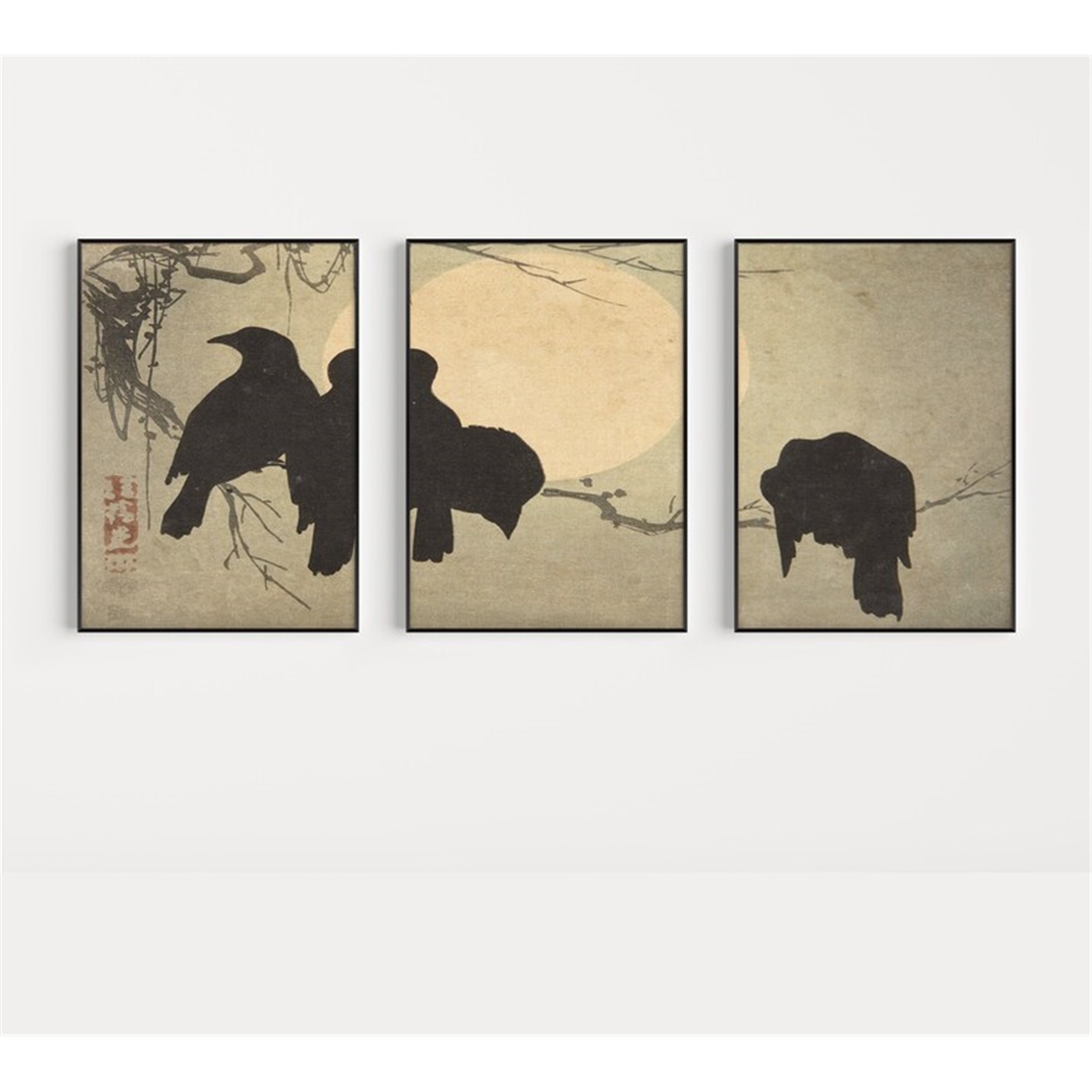 Japanese Set of 3 Floral Posters, Asian Japanese Art Prints, | Inspire ...