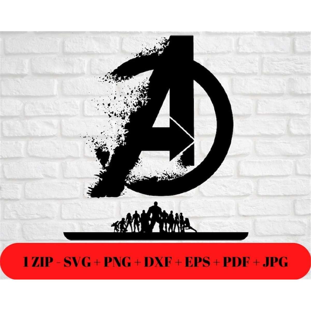 Avengers Logo with Characters SVG PNG JPG dxf eps pdf | Than | Inspire ...