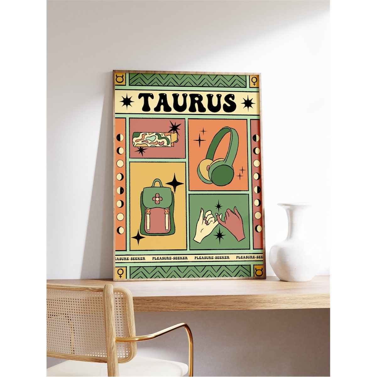 Taurus Star Sign Poster, Zodiac Tarot Card Print, Star Sign - Inspire ...