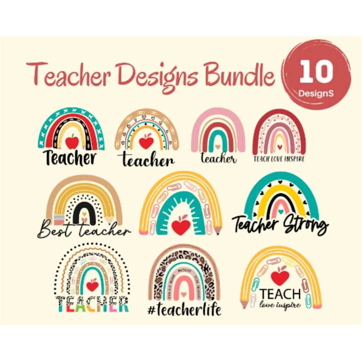 Teacher Rainbow svg bundle, teacher rainbow png SVG, Teacher | Inspire ...