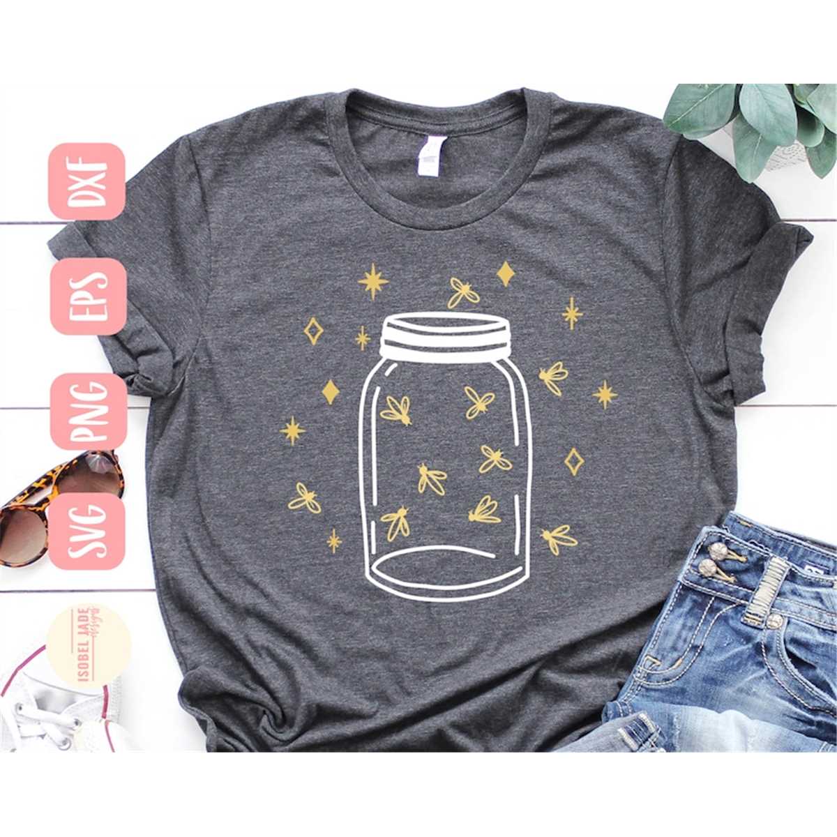 Mason jar svg, Fireflies svg, Mason jar fireflies svg, Summe - Inspire ...