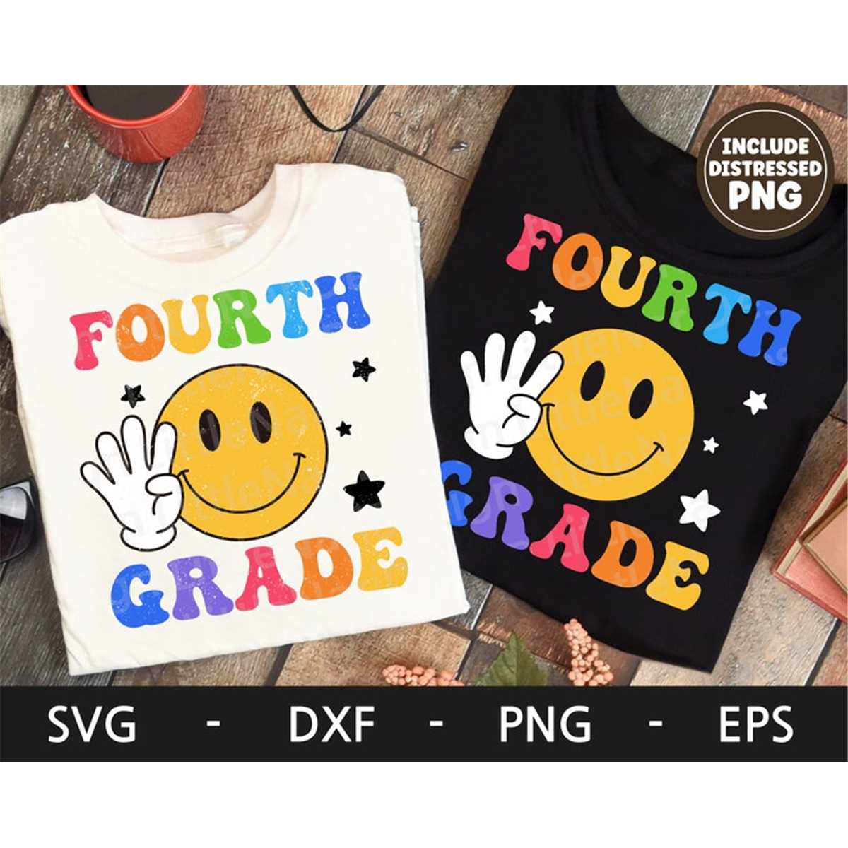 Fourth Grade svg, Back To School svg, Retro Smiley Face, Fou | Inspire ...
