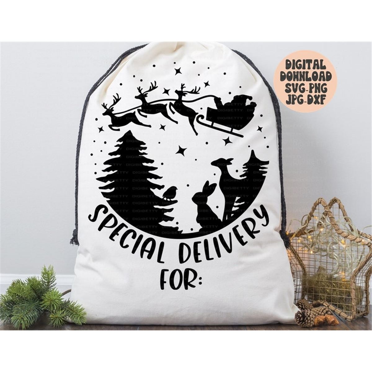 Merry Christmas Santa Sack Svg, Png, Jpg, Dxf, Christmas Gif | Inspire ...