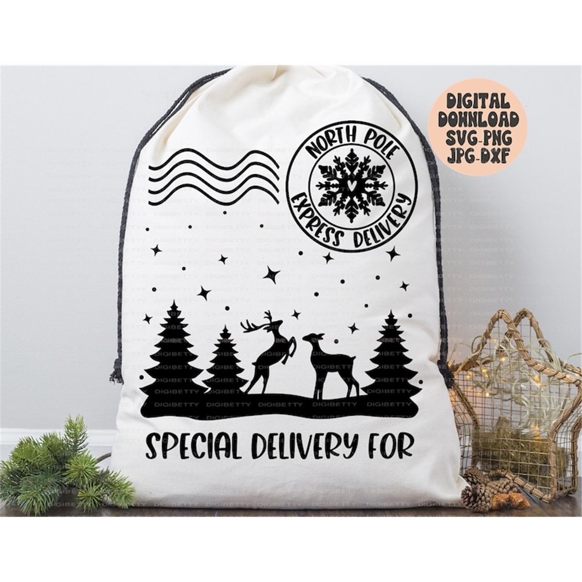 Santa Sack Svg, Png, Jpg, Dxf, Christmas Gift Bag Svg, Sant | Inspire ...