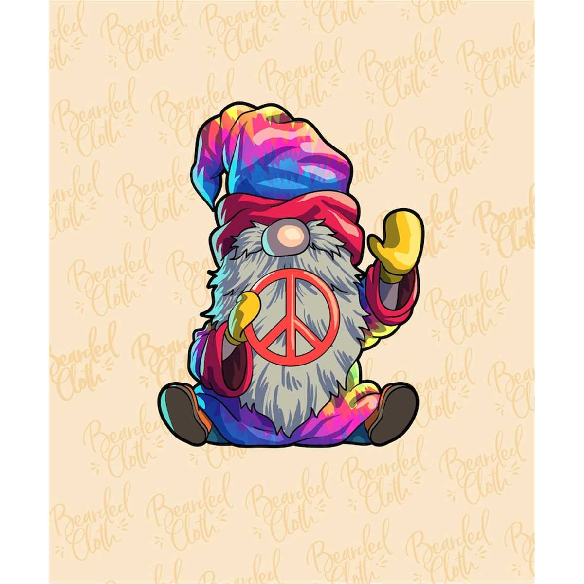 Hippie Gnome With Peace Sign Gnomes SVG PNG Clipart Cute Gno | Inspire ...