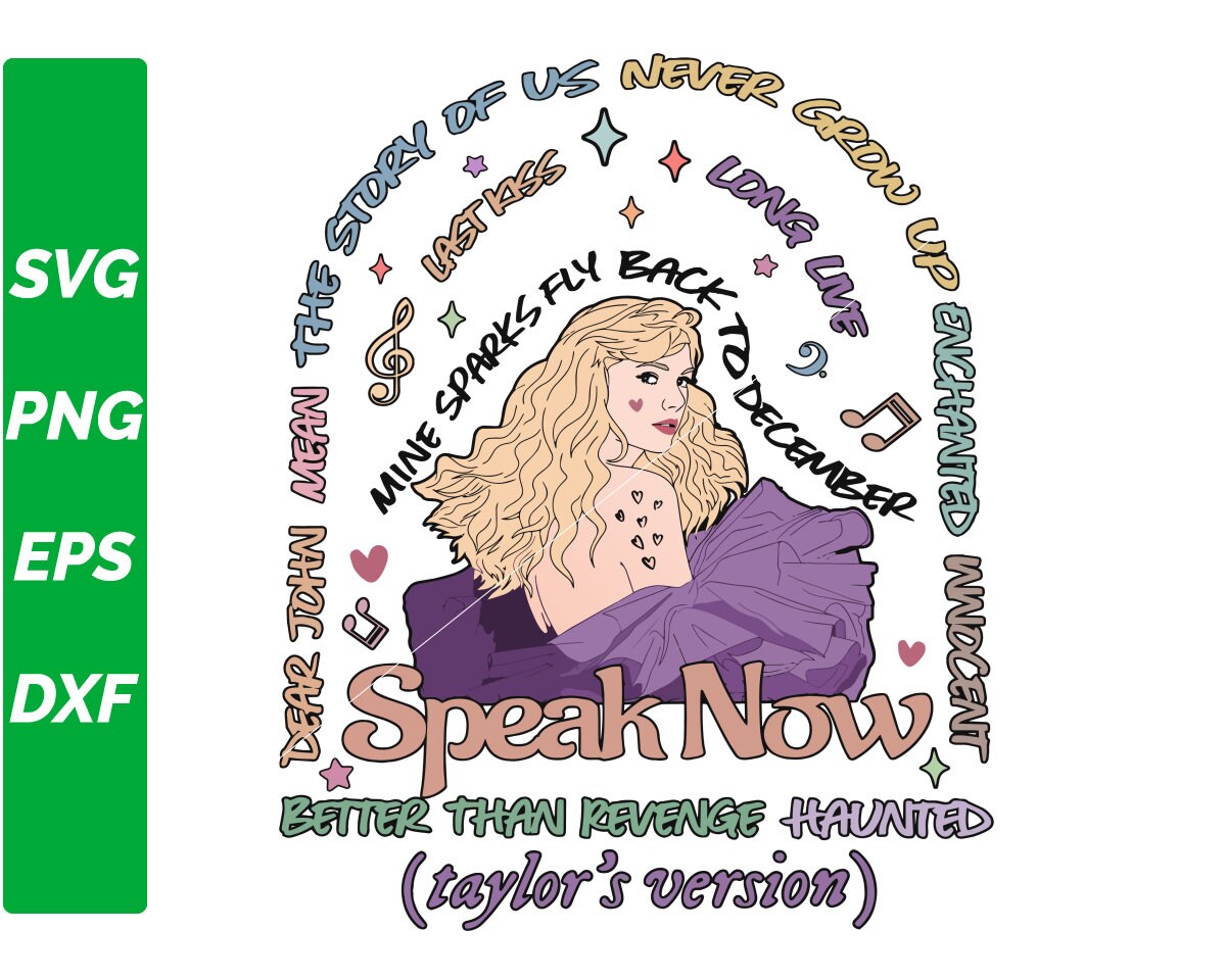 Speak Now Tracklist SVG, Taylor Swiftie Svg, Taylor Swift SV | Inspire ...