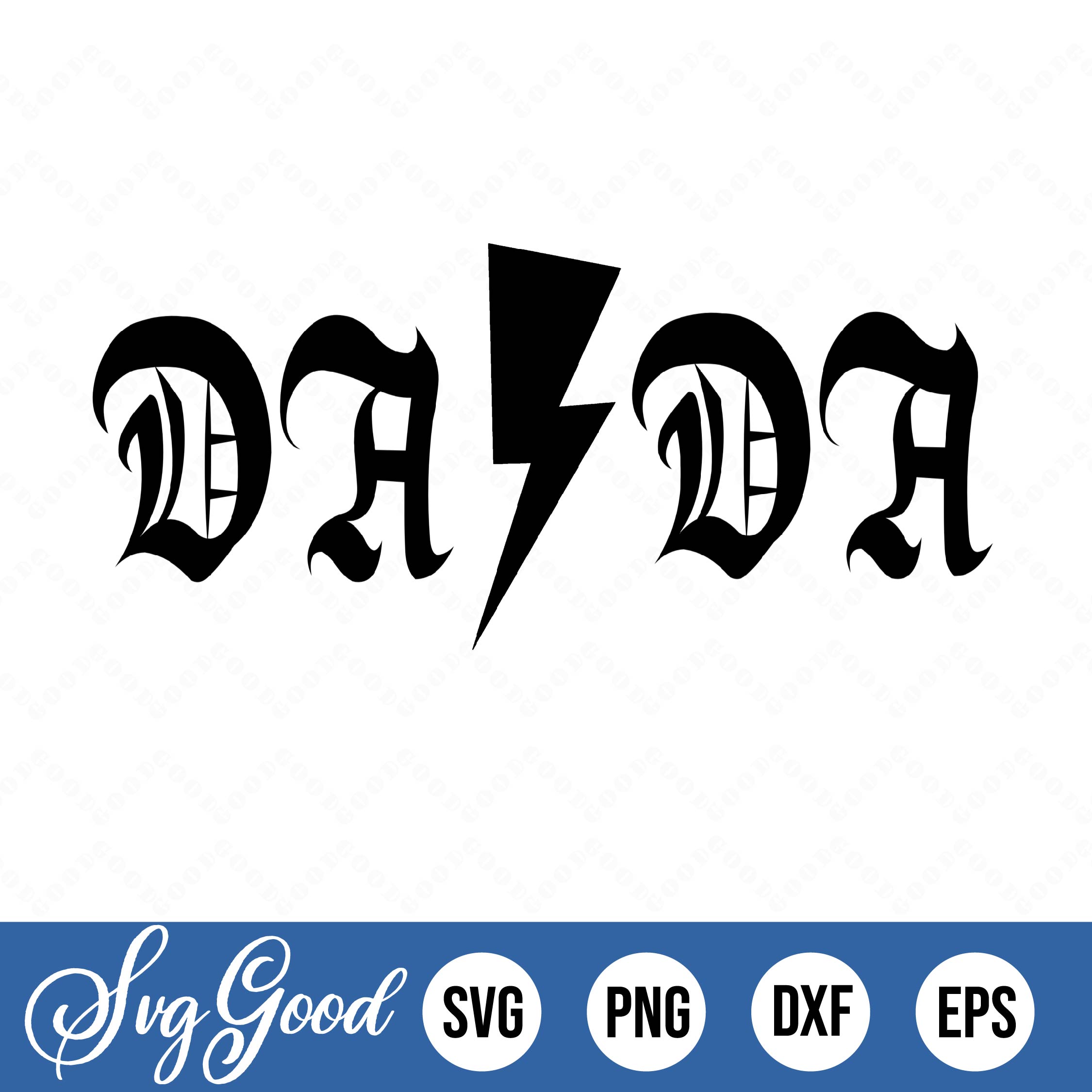 Dada Lightning Bolt Svg, Fathers Day Svg, Png Download, Funn - Inspire ...