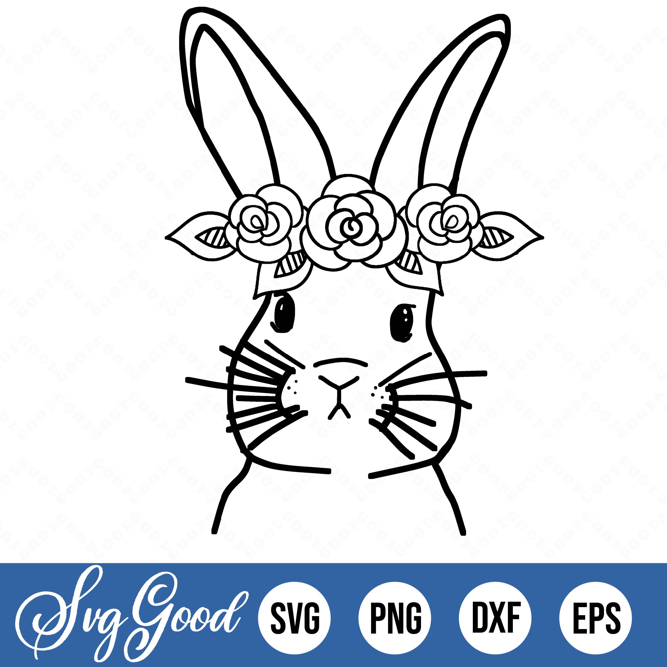 Floral Bunny Svg, Easter Bunny Svg Png - Inspire Uplift