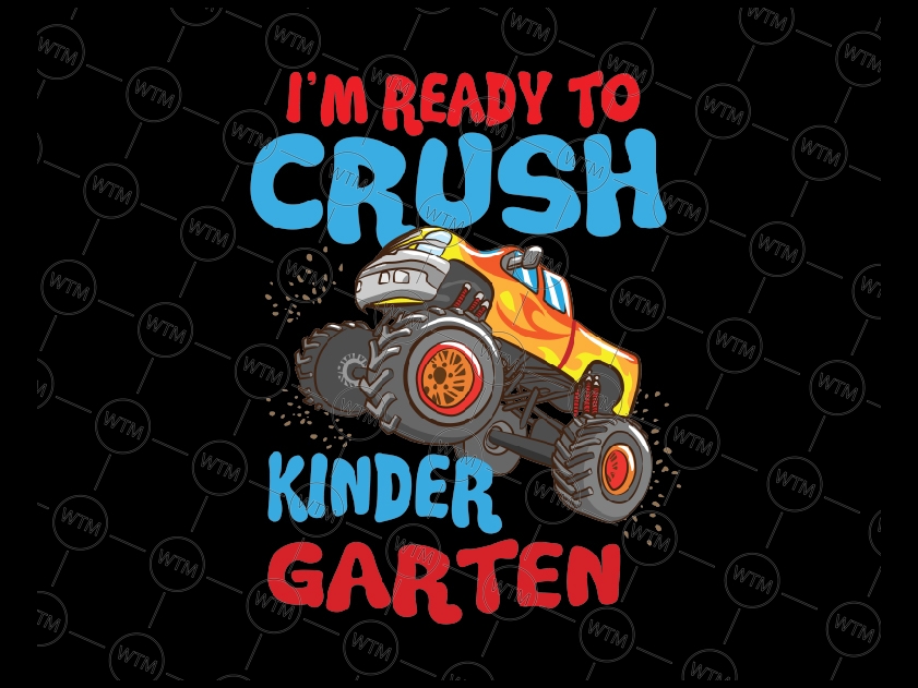 Back to School Boys First Day of Kindergarten Monster Truck - Inspire ...