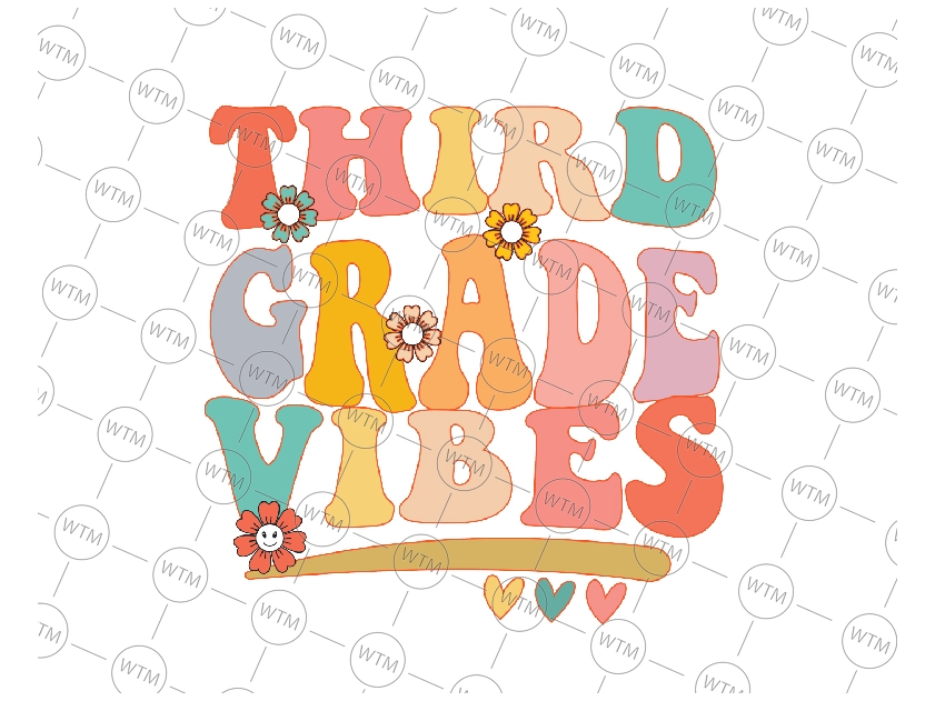 Third Grade Vibes Svg, 3rd Grade Groovy Teacher Svg, Back To - Inspire ...